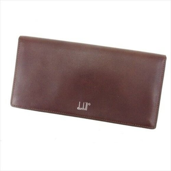 Dunhill | Bags | Dunhill Wallet Purse Long Wallet Logo Brown Leather ...